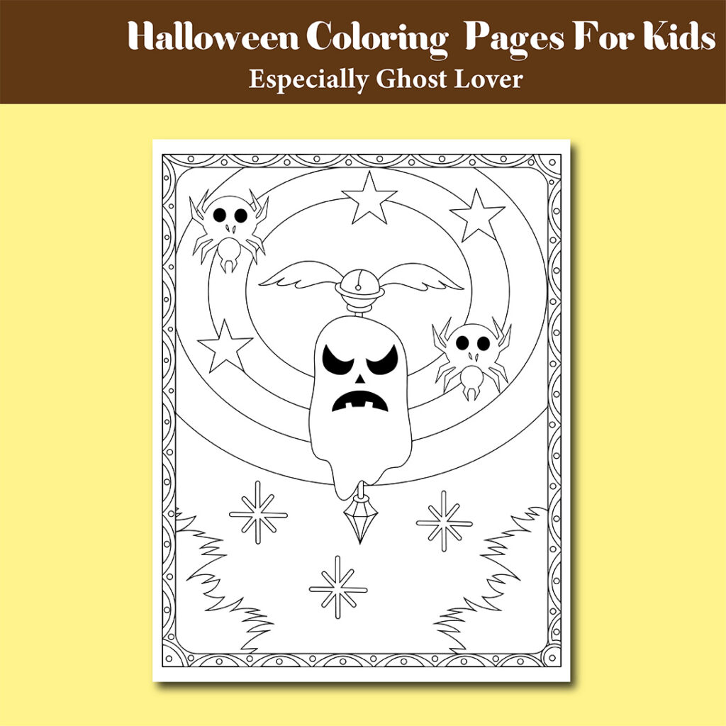 30 Pages Halloween Ghost Coloring Book - MasterBundles