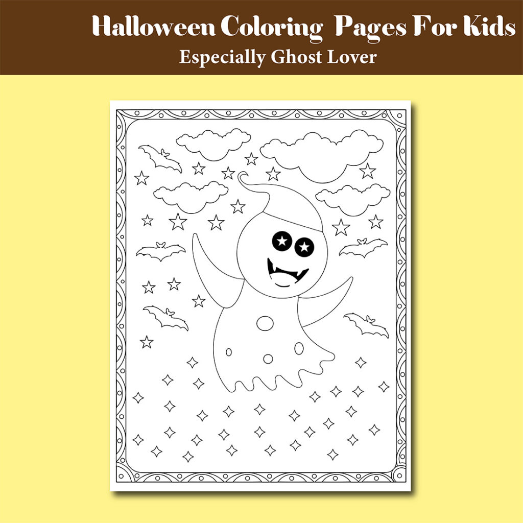 30 Pages Halloween Ghost Coloring Book - MasterBundles