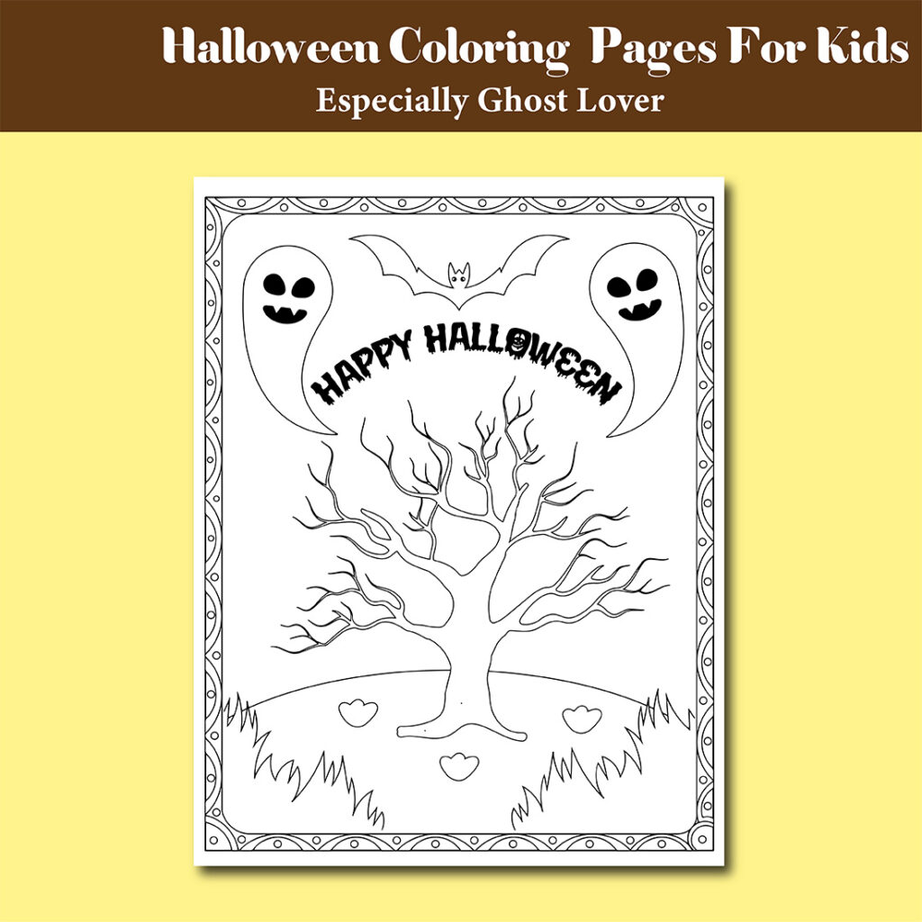 30 Pages Halloween Ghost Coloring Book - MasterBundles