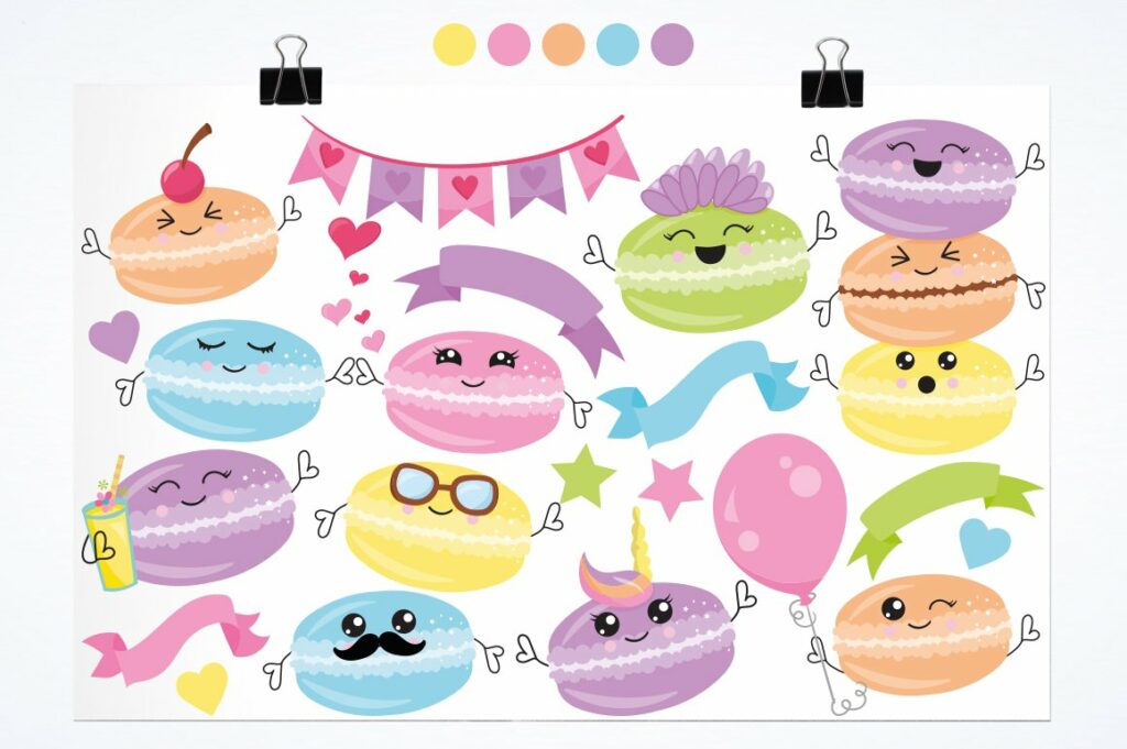 Kawaii Macarons Graphic & Illustration - Sublimation – MasterBundles