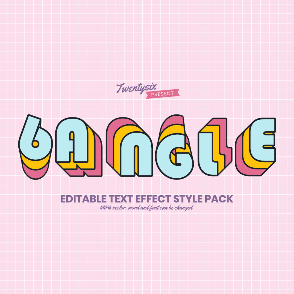 6 Retro Text Effect Style Editable for illustrator - Only $9 ...