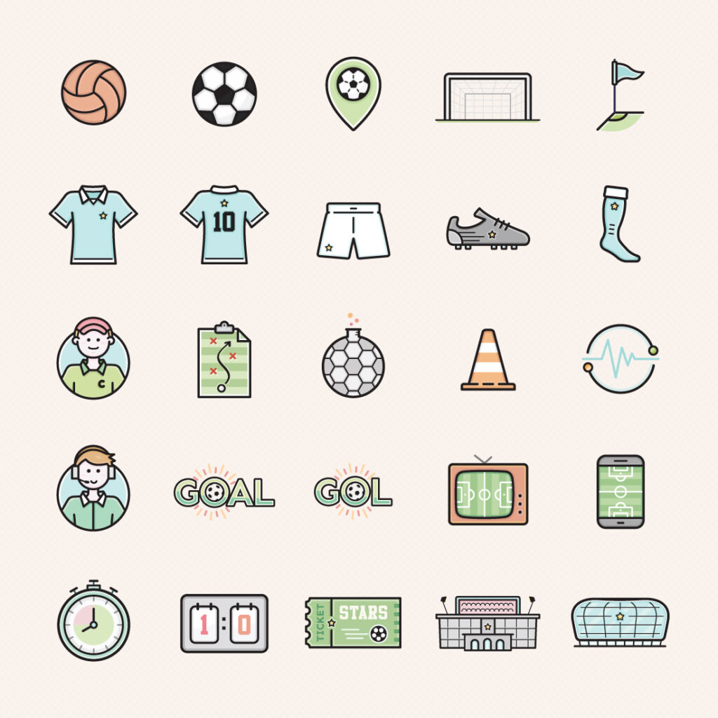 Soccer / Football Filled Icons - Volume 01 - MasterBundles