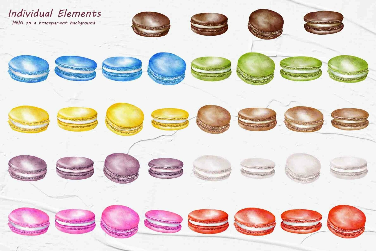 Macaron Watercolor Clipart – MasterBundles