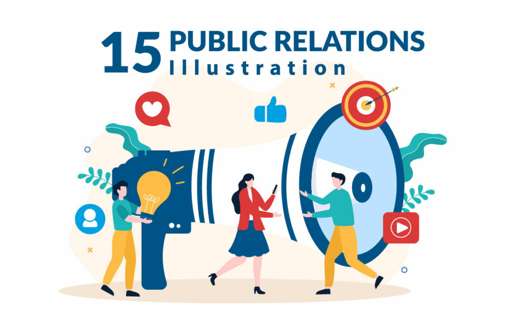 15 Public Relations Illustration - MasterBundles