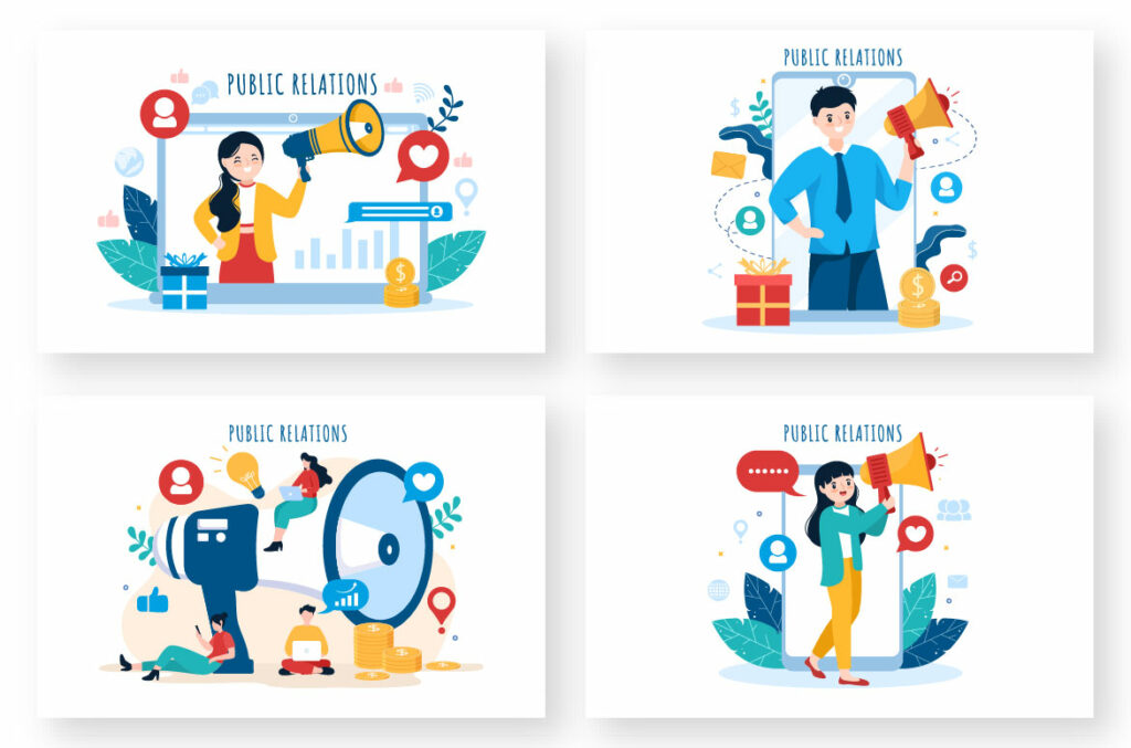 15 Public Relations Illustration - MasterBundles