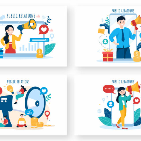 15 Public Relations Illustration | MasterBundles