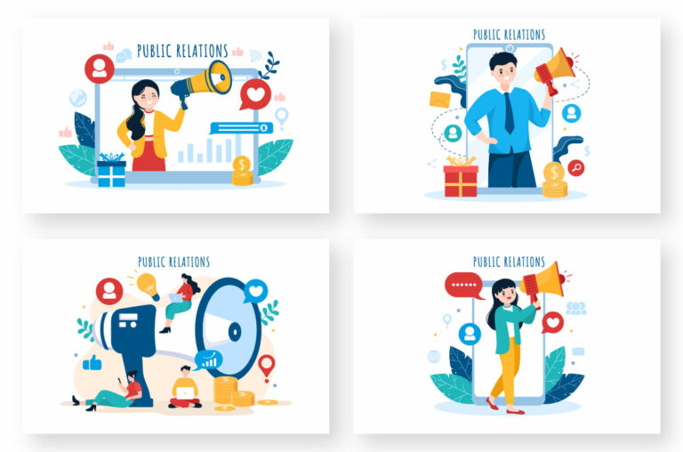 15 Public Relations Illustration - MasterBundles