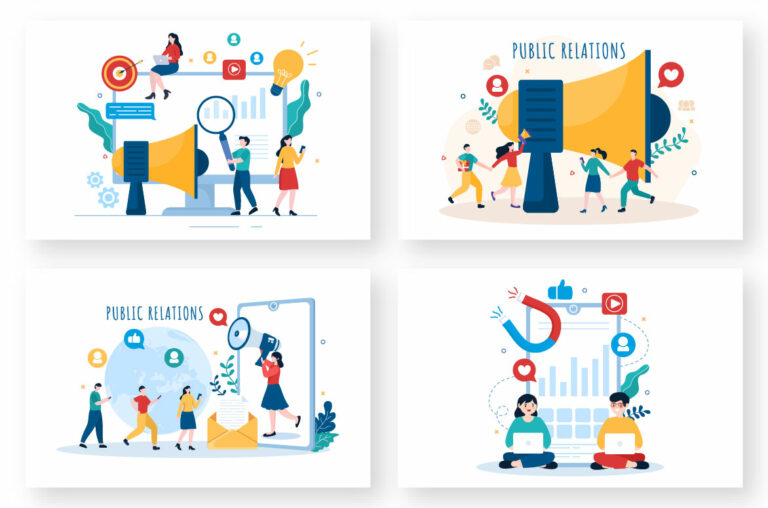 15 Public Relations Illustration - MasterBundles