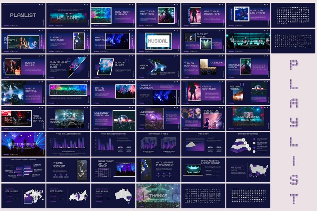 PLAYLIST Google Slide Template – MasterBundles