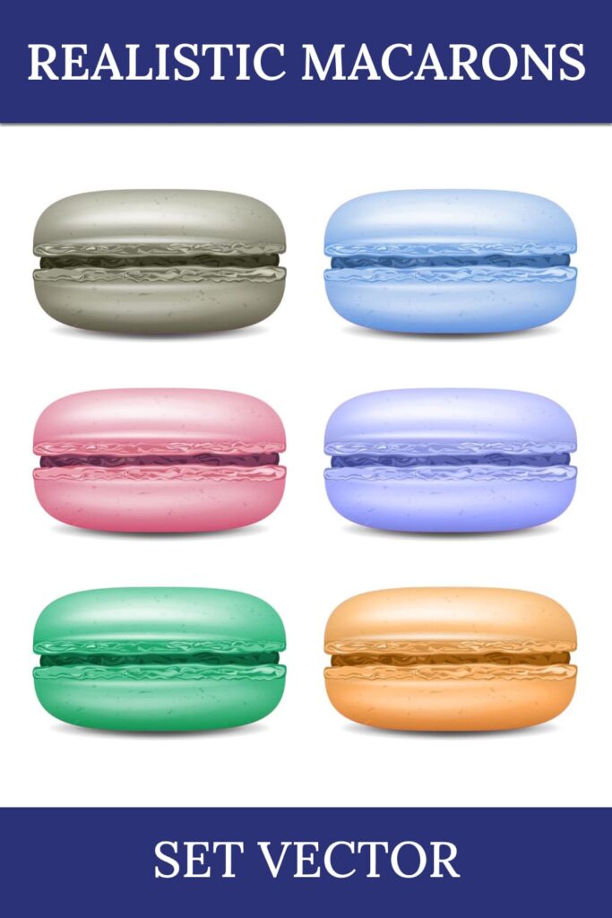 Realistic Macarons Set Vector. Detailed Colourful French – MasterBundles