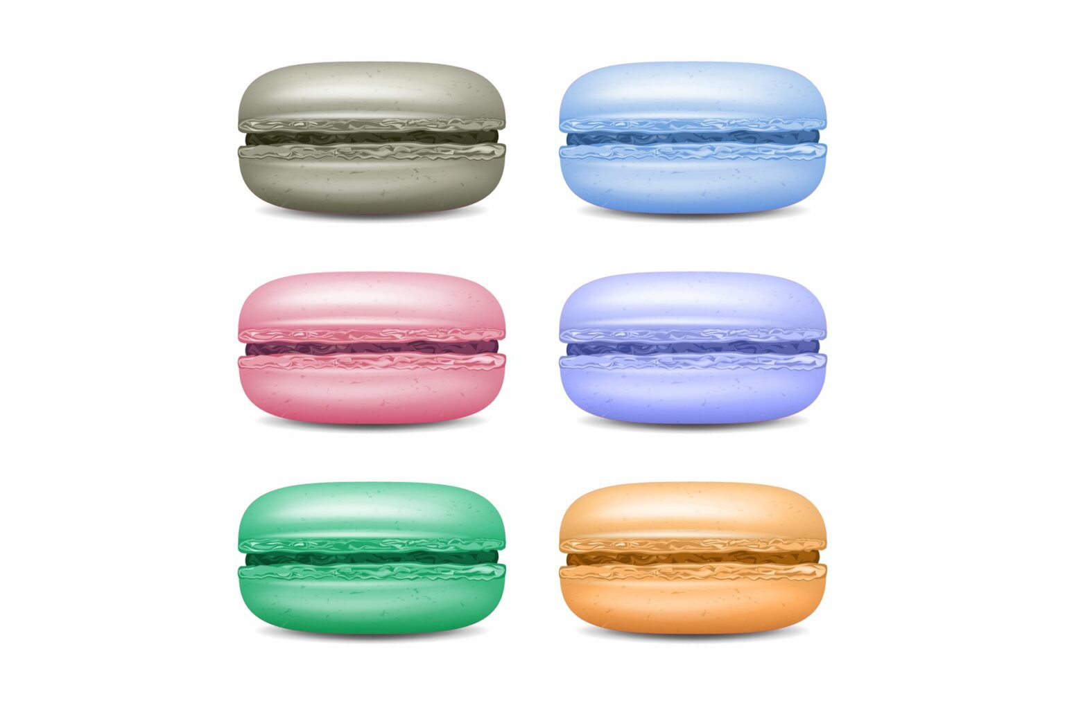 Realistic Macarons Set Vector. Detailed Colourful French – MasterBundles