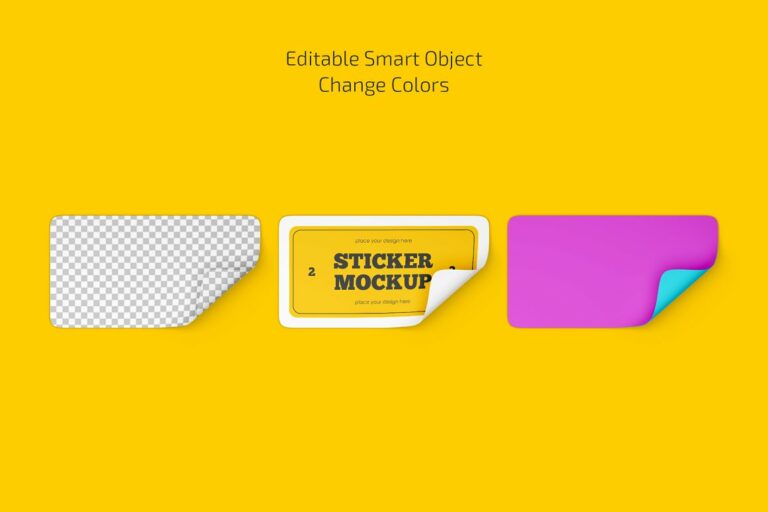 Rectangular Stickers Mockup Set – MasterBundles