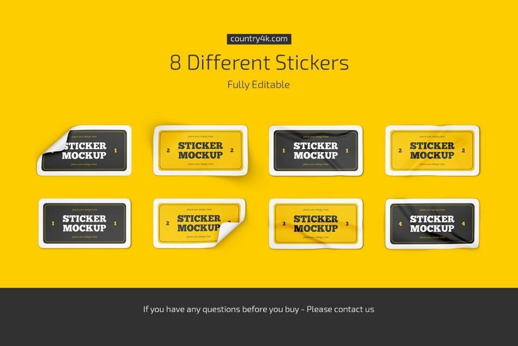 Rectangular Stickers Mockup Set – MasterBundles