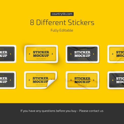 Rectangular Stickers Mockup Set | Master Bundles