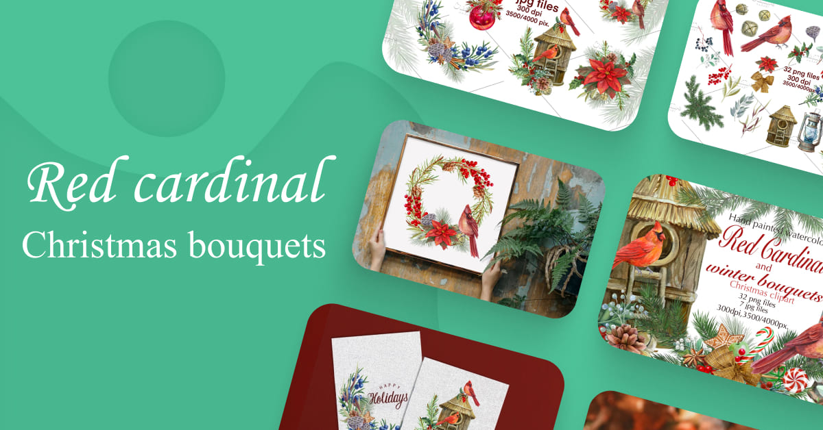 Red Cardinal, Christmas Bouquets – MasterBundles