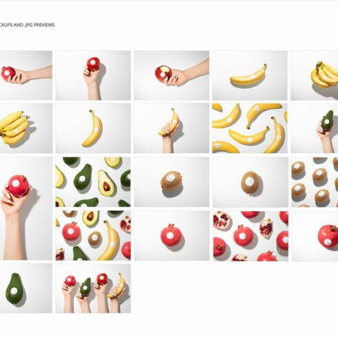 Round Fruit Sticker Mockup Set | MasterBundles