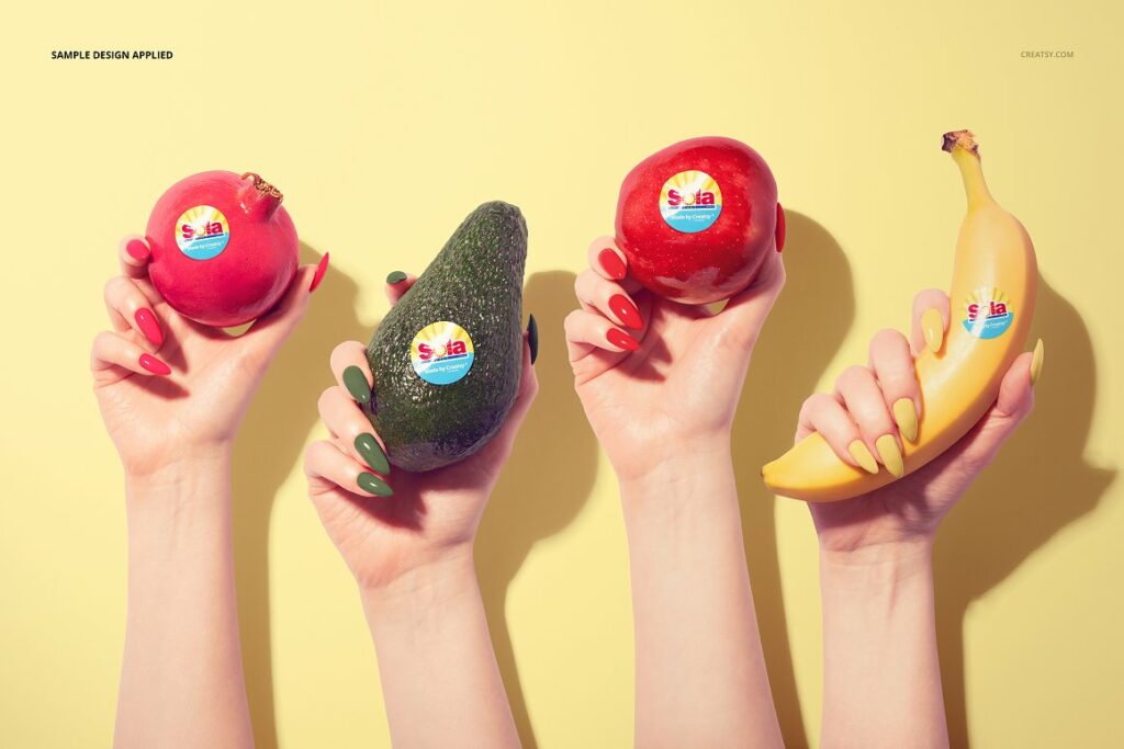 Round Fruit Sticker Mockup Set – MasterBundles
