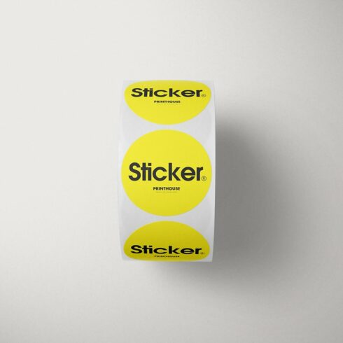 Round Roll Stickers Mockup Set | Master Bundles