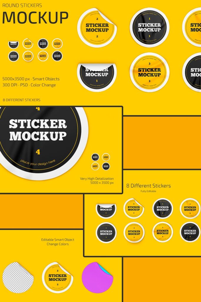 Round Stickers Mockup Set – MasterBundles