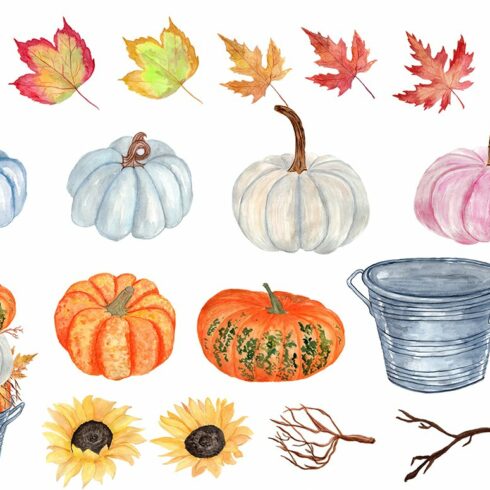 20 Watercolor Pumpkin Clipart Images – MasterBundles
