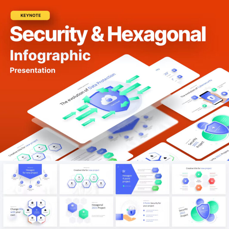 Security & Hexagonal Infographic Keynote Template – MasterBundles