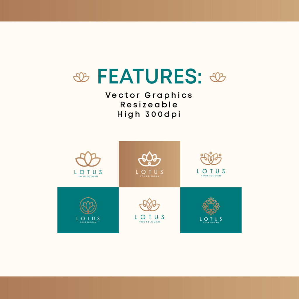 Set of Abstract Lotus Flower Logo - MasterBundles