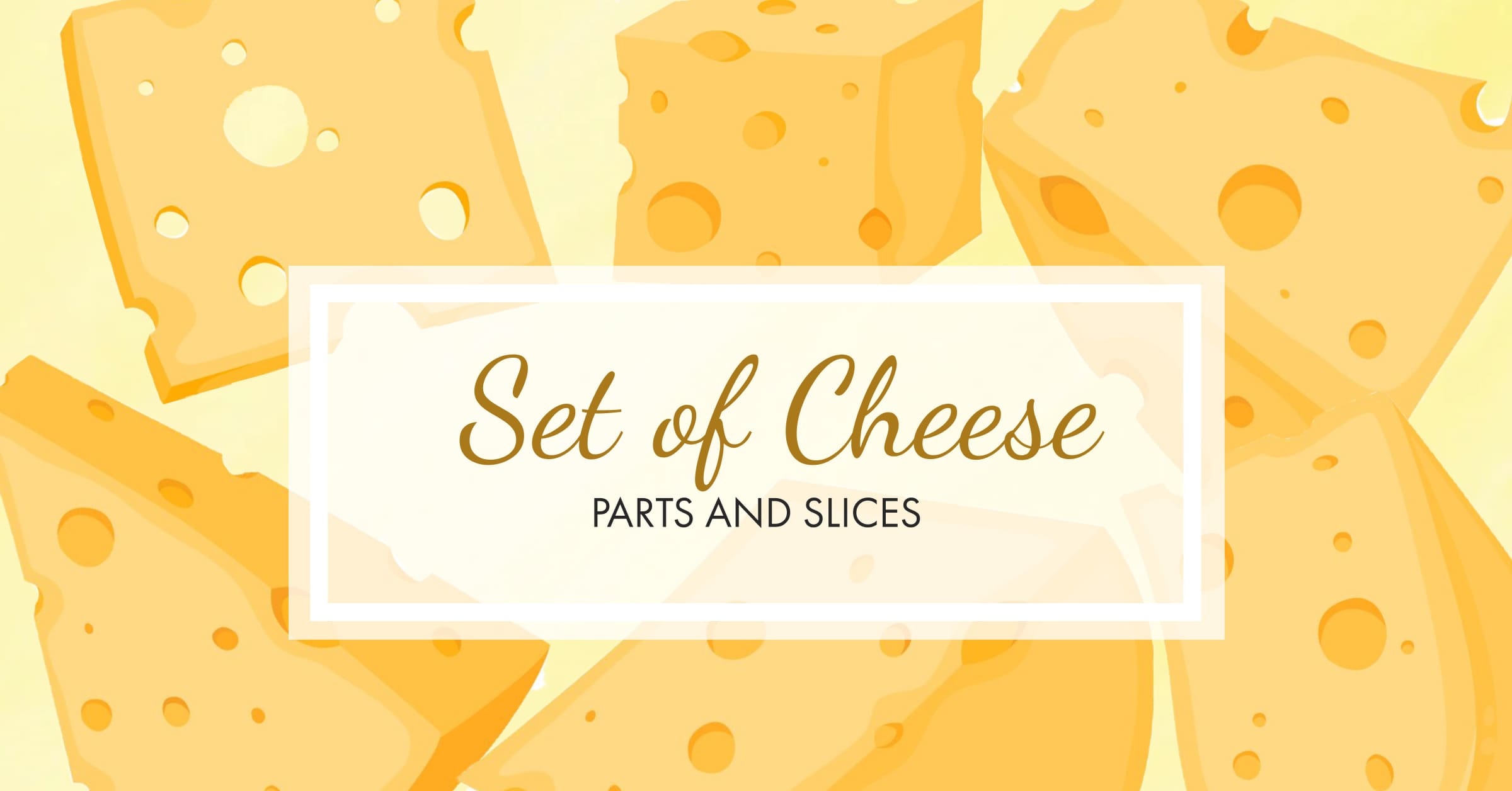 Set Of Cheese Parts And Slices Isolated On White Background – MasterBundles