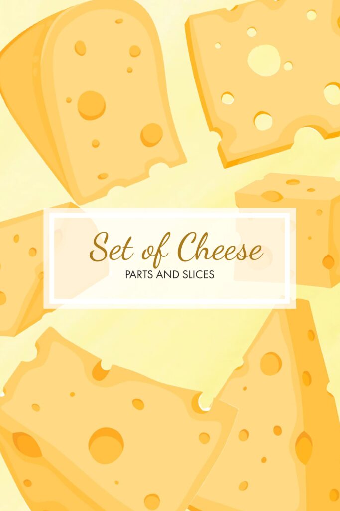 Set Of Cheese Parts And Slices Isolated On White Background – MasterBundles