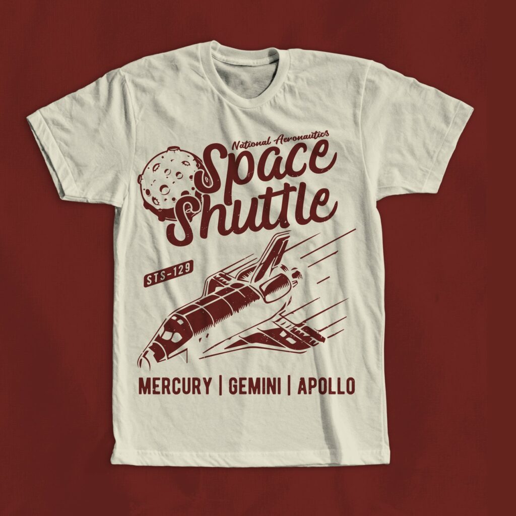 Space Shuttle T-Shirt Design – MasterBundles