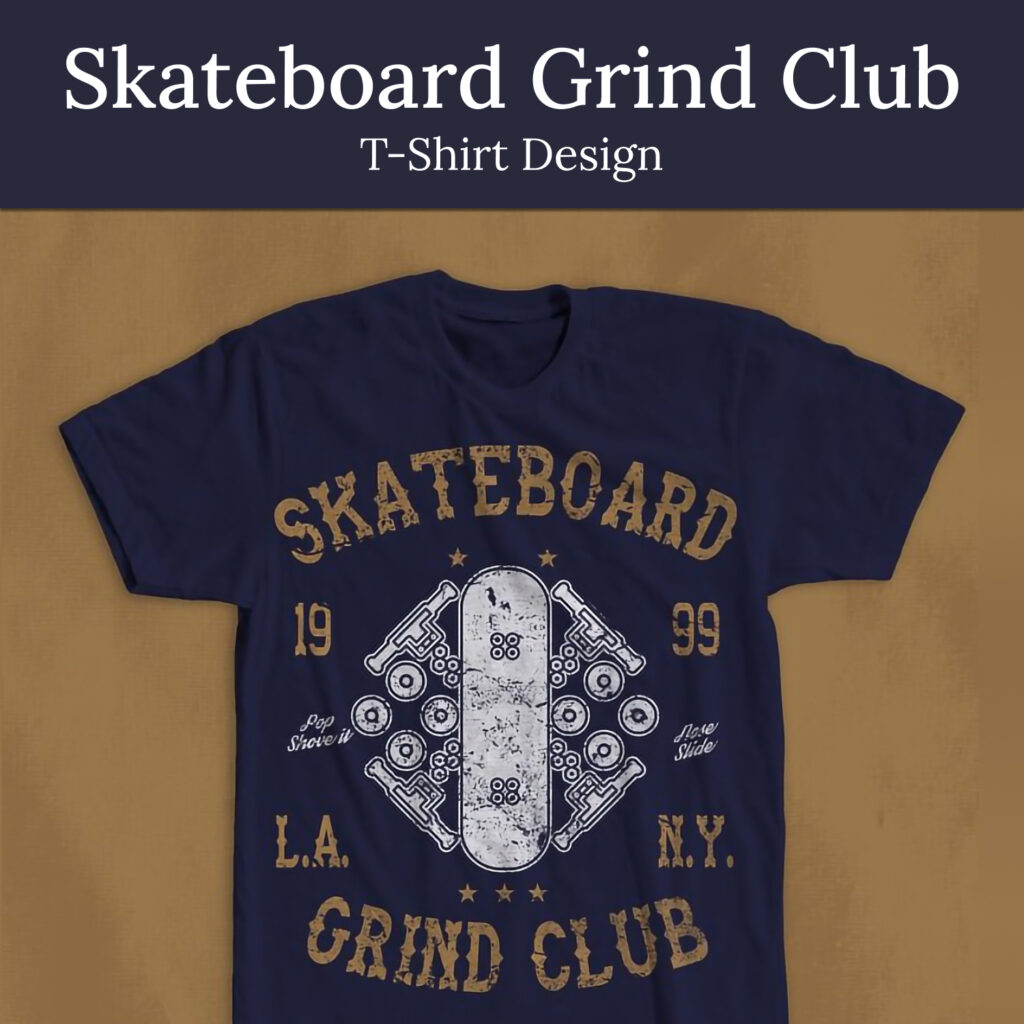 Skateboard Grind Club Shirt Design CJR Designs CJR Designs – MasterBundles