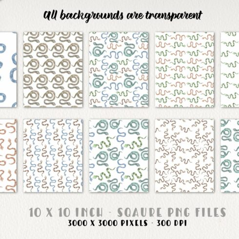 Snake Watercolor Patterns Seamless Snakes Reptile | Master Bundles