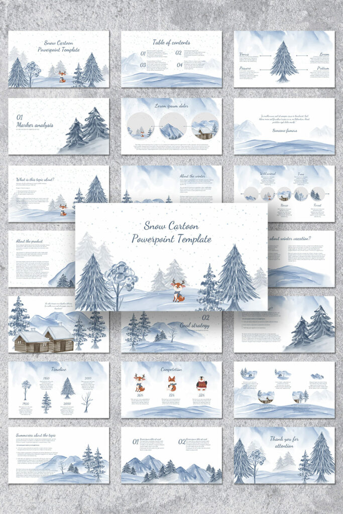Snow Cartoon Powerpoint Template – MasterBundles
