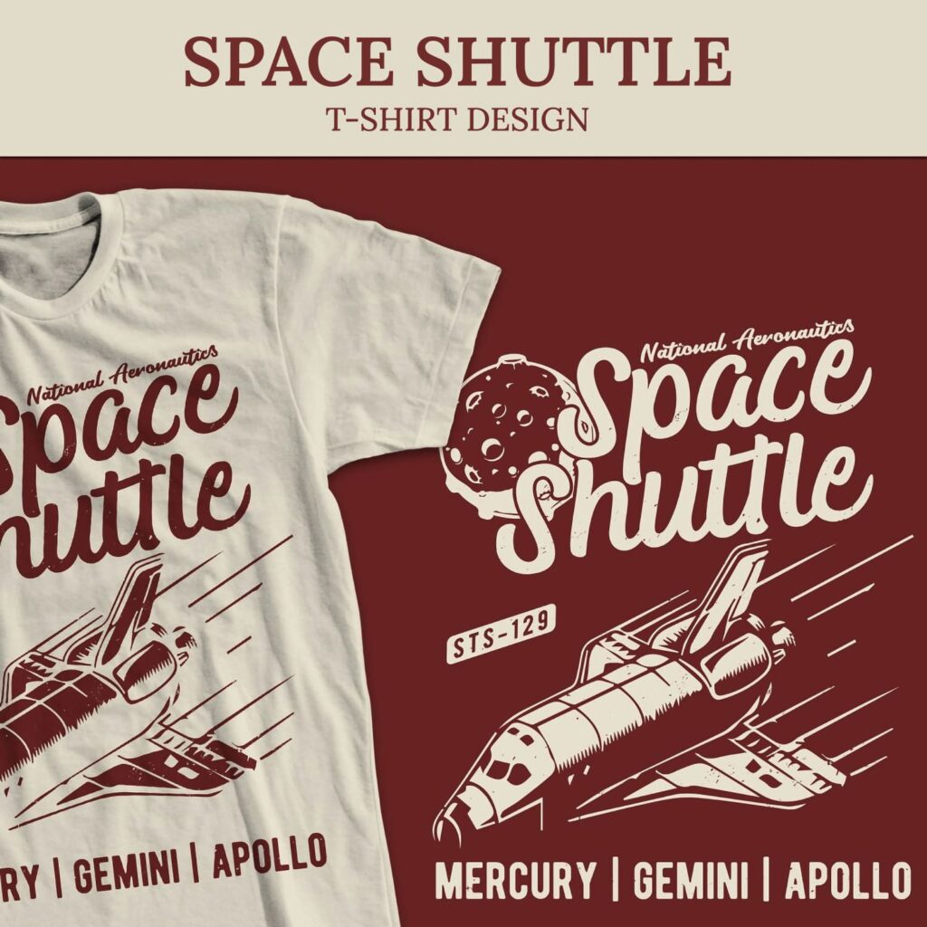 Space Shuttle T-Shirt Design – MasterBundles