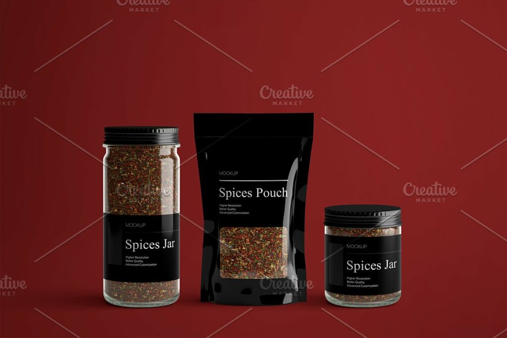 Spices Mockup: 3 Separated Items – MasterBundles