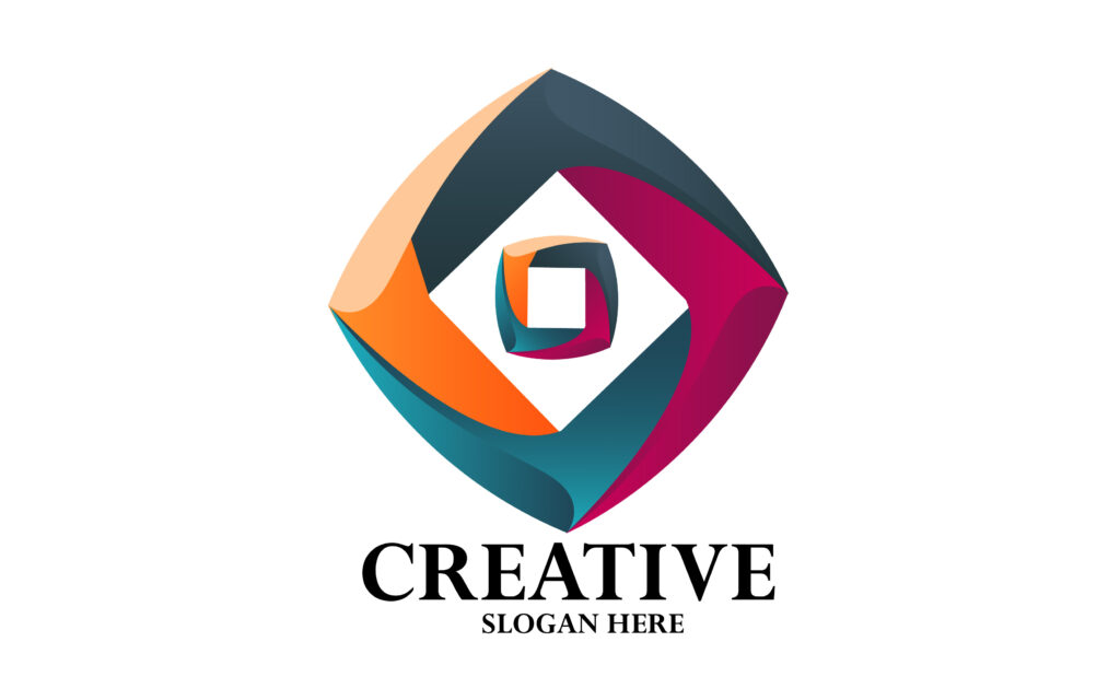 Double Square Shape 3d View Logo - MasterBundles
