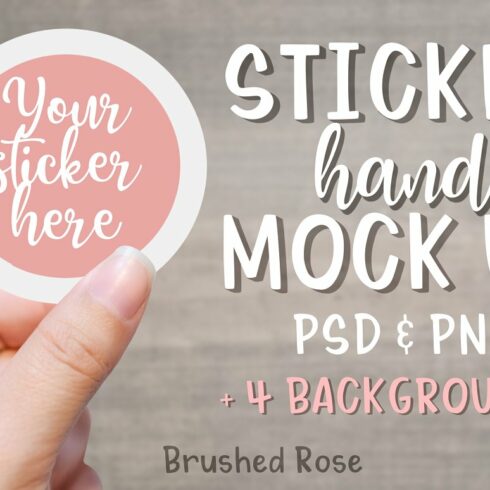 Sticker Hand Mock Up | MasterBundles