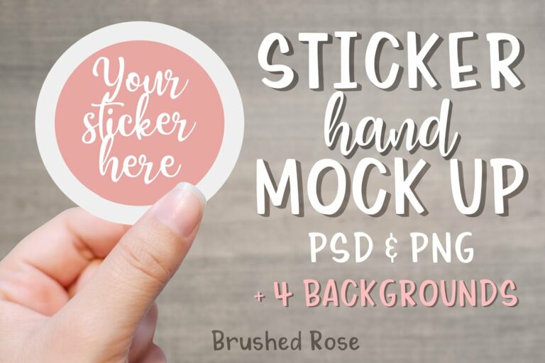 Sticker Hand Mock Up – MasterBundles