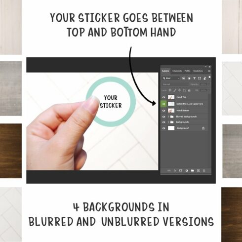 Sticker Hand Mock Up | MasterBundles