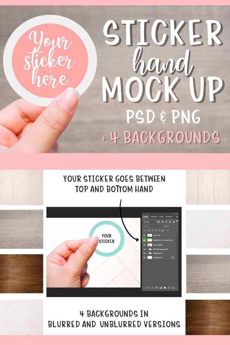 Sticker Hand Mock Up – MasterBundles