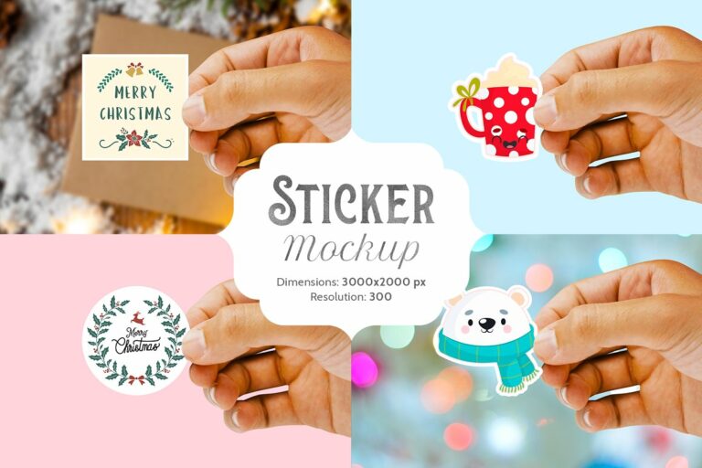 Sticker Mockup PSD File – MasterBundles