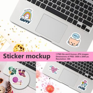 Laptop Sticker Mockup PSD – MasterBundles