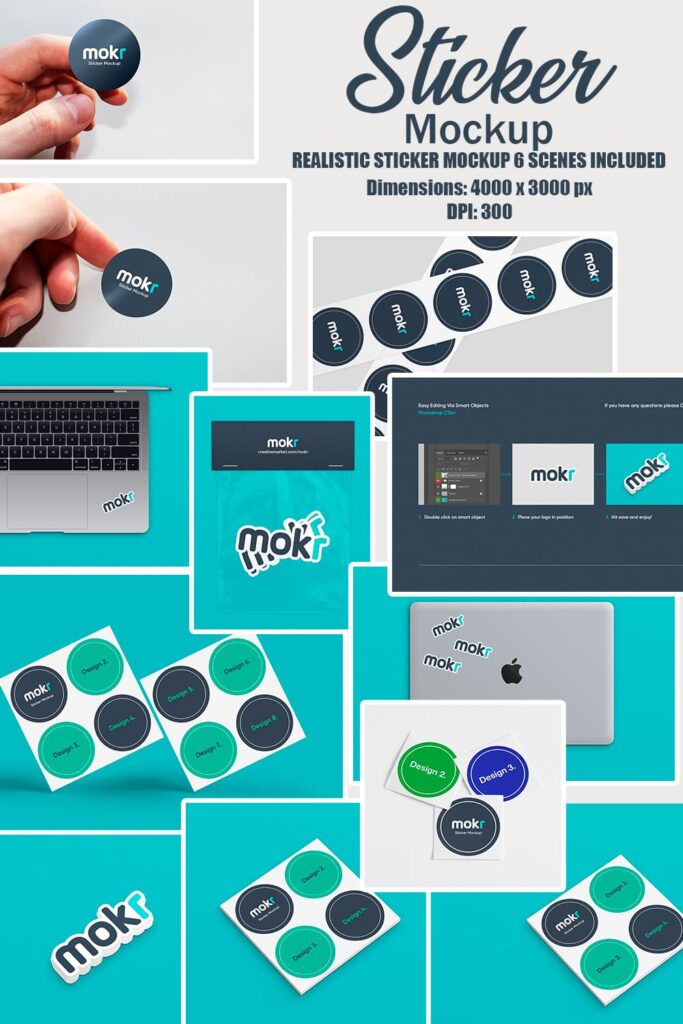 Realistic Sticker Mockup – MasterBundles