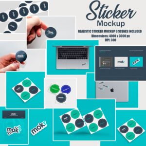 Realistic Sticker Mockup – MasterBundles