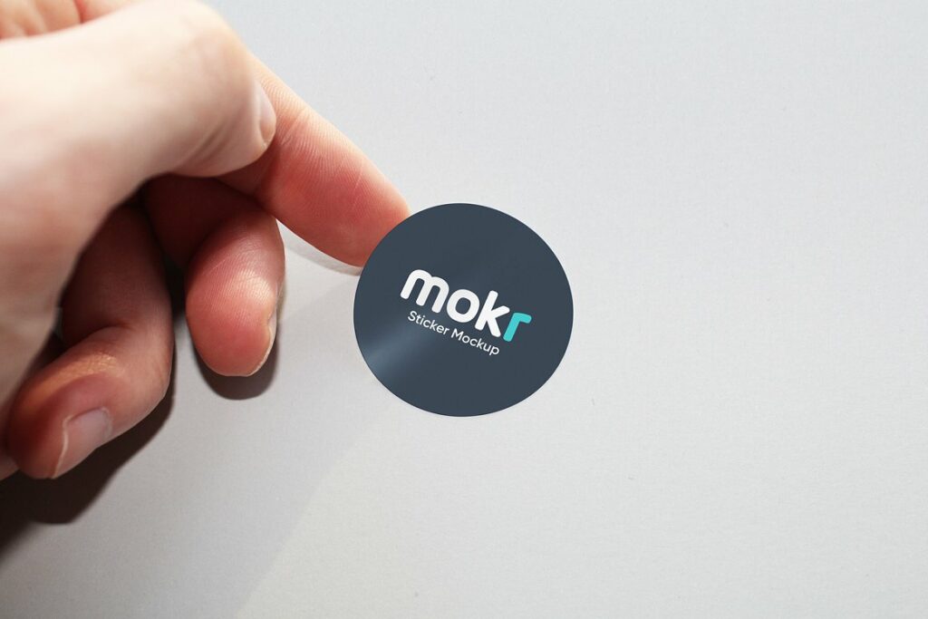 Realistic Sticker Mockup – MasterBundles