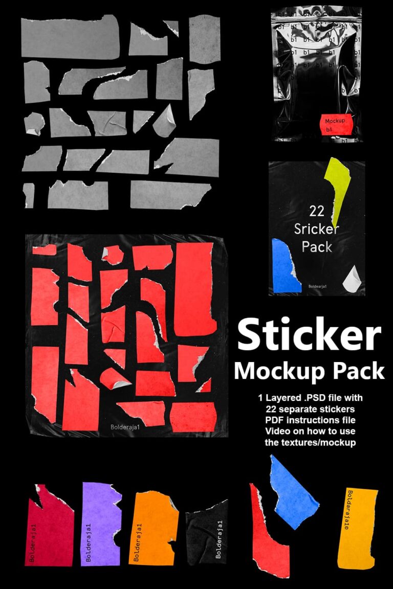 Sticker Mockup Pack – MasterBundles