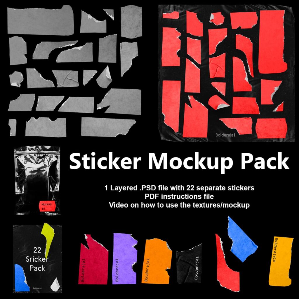 Sticker Mockup Pack – MasterBundles