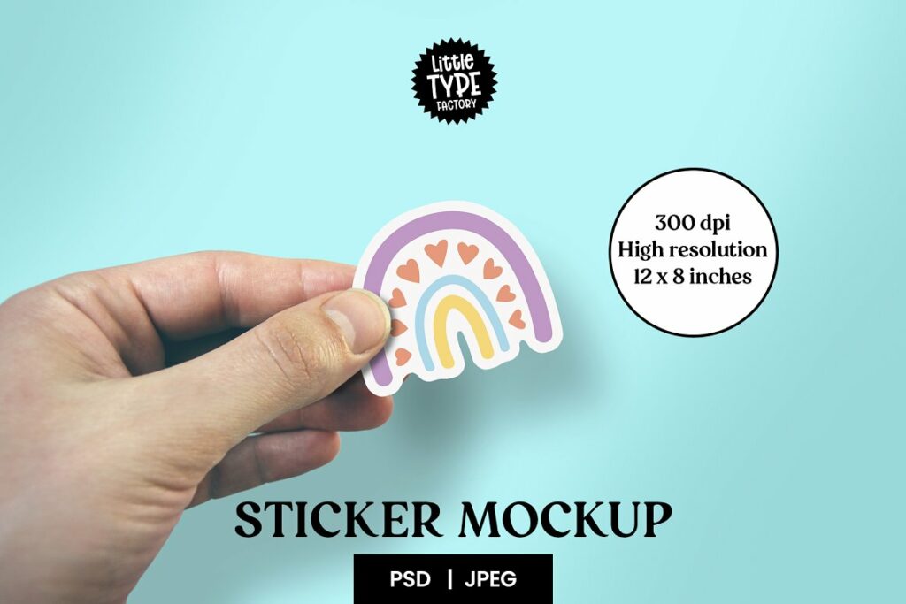 Sticker Mockup With Hand | Smart Psd – MasterBundles