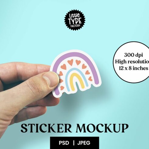 Sticker Mockup With Hand | Smart Psd | Master Bundles
