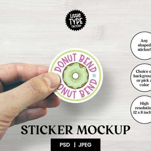 Sticker Mockup With Hand | Smart Psd | Master Bundles