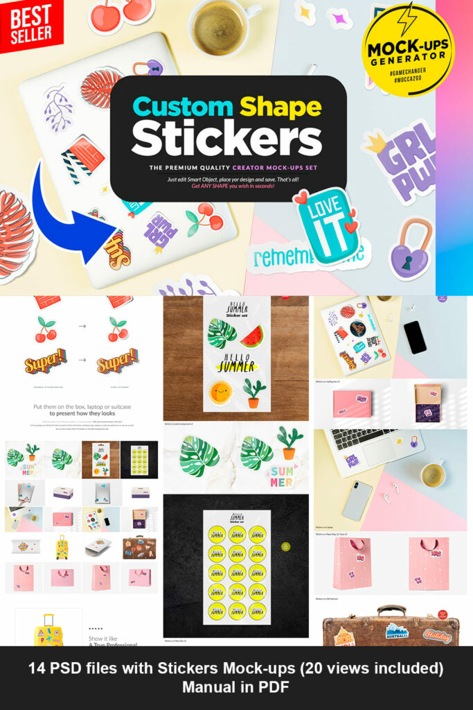 Sticker Shape Creator 20Xmockups – MasterBundles